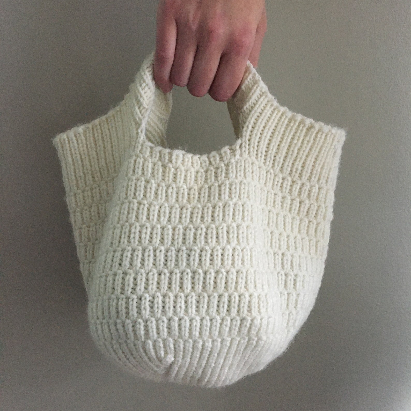 The Basket Bag | PDF Knitting Pattern | Simple Beginner Knitting ...