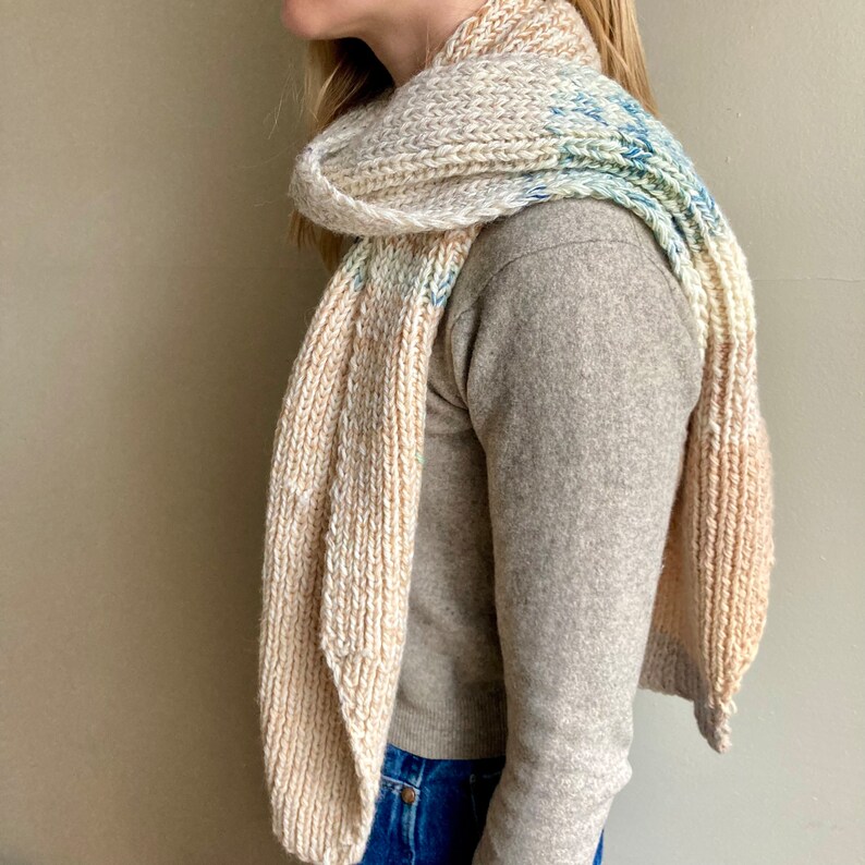 THE EXTRA SCARF Knitting Pattern Pdf Diy Rib Knit Scarf Chunky ...