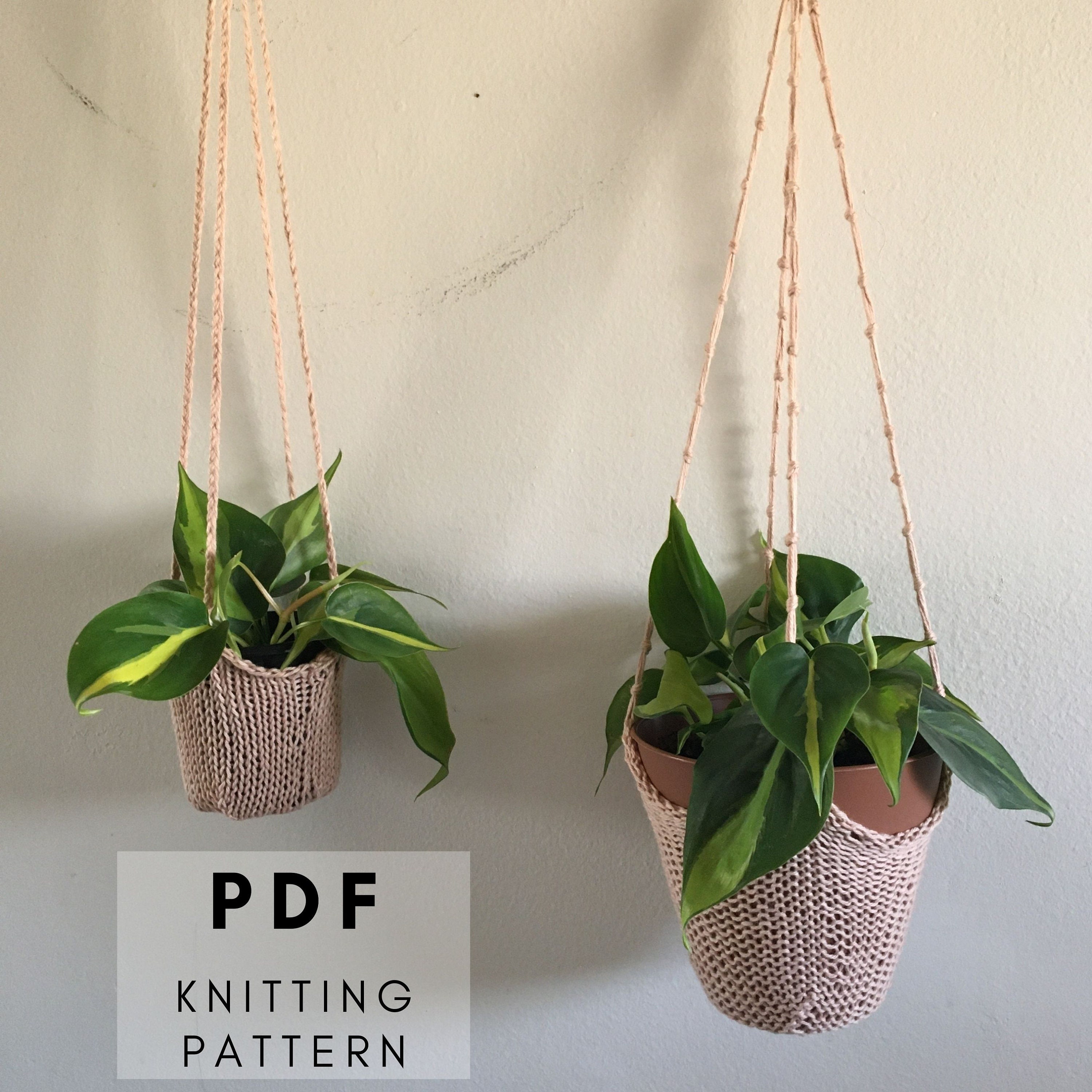 Knit Plant Holder PDF Knitting Pattern Plant Cozy Pattern | Etsy