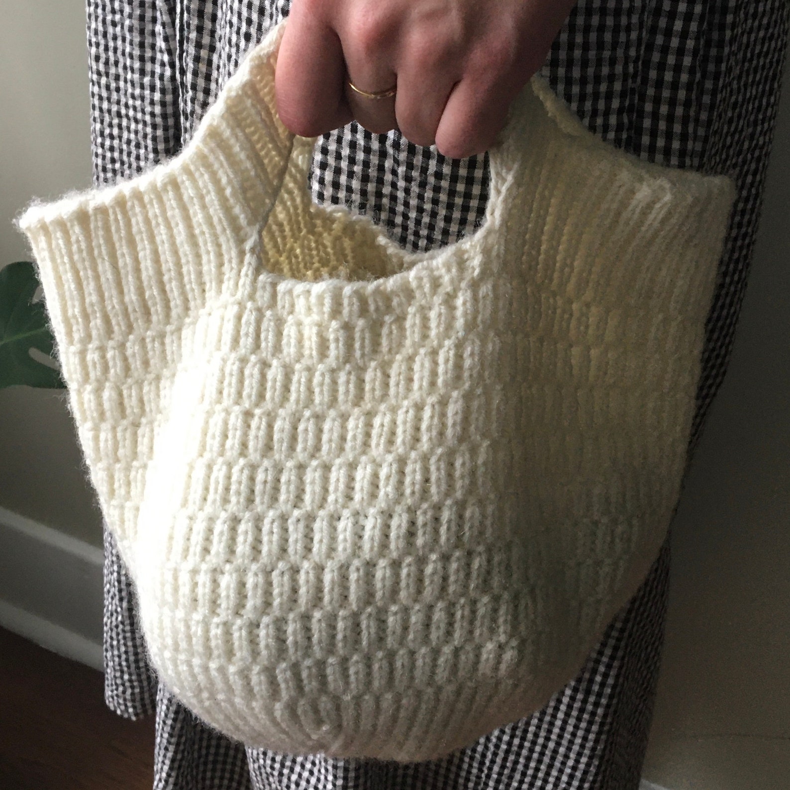 The Basket Bag | PDF Knitting Pattern | Simple Beginner Knitting ...