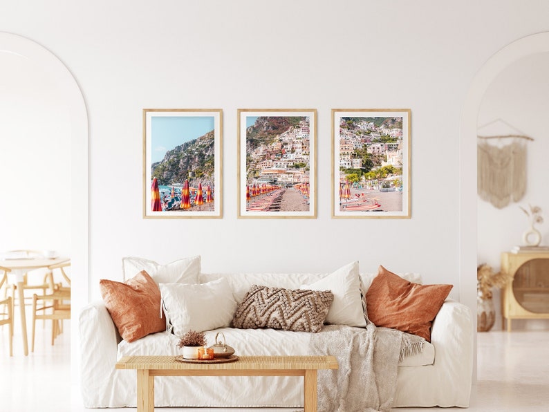 Positano, Triptych, Print Series, Amalfi Coast, Positano Print ...