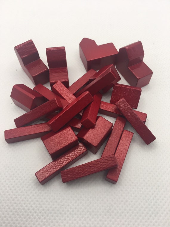 Catan Custom Colored Replacement Game Pieces Real Wood Painted in Many ...