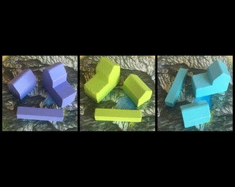 Catan Custom Colored Replacement Game Pieces Real Wood Painted in Berry ...
