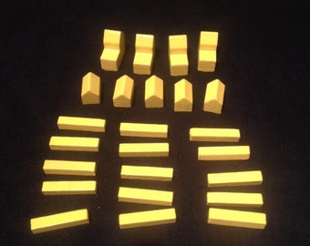 Catan Custom Colored Replacement Game Pieces Real Wood - Etsy