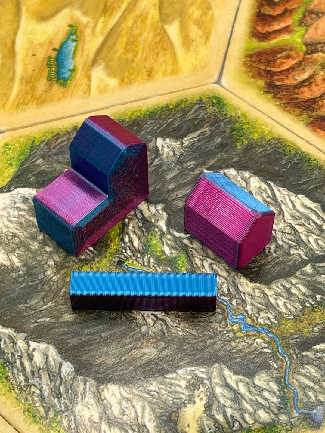 Catan Custom Colored Replacement Game Pieces 3D Printed Red-blue - Etsy
