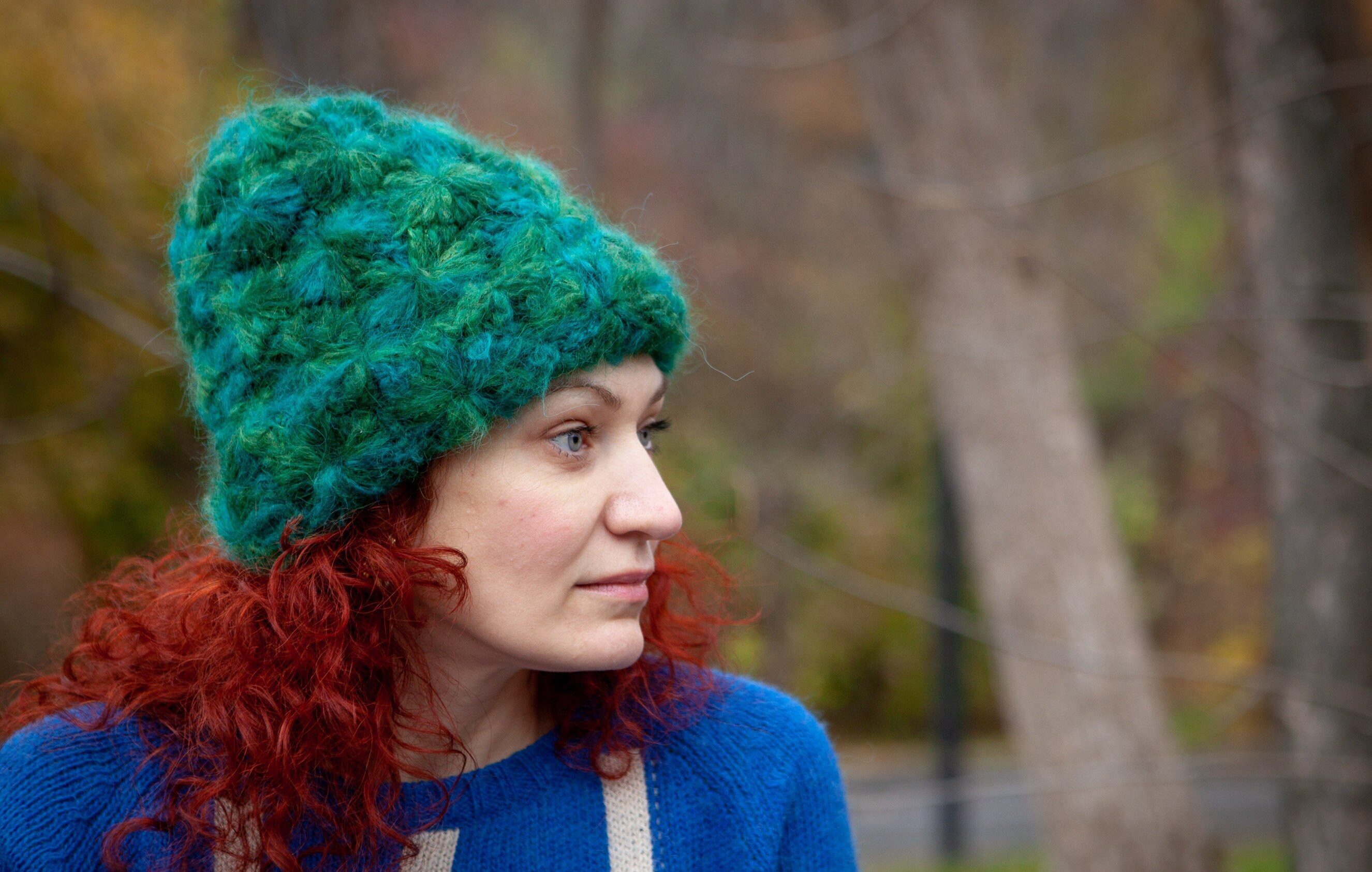 Green Mohair Hat - Etsy