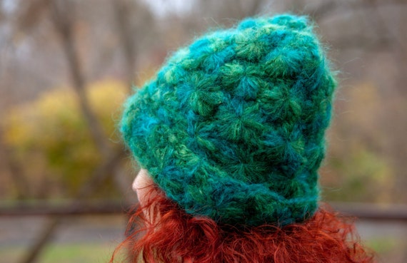Green Mohair Hat - Etsy