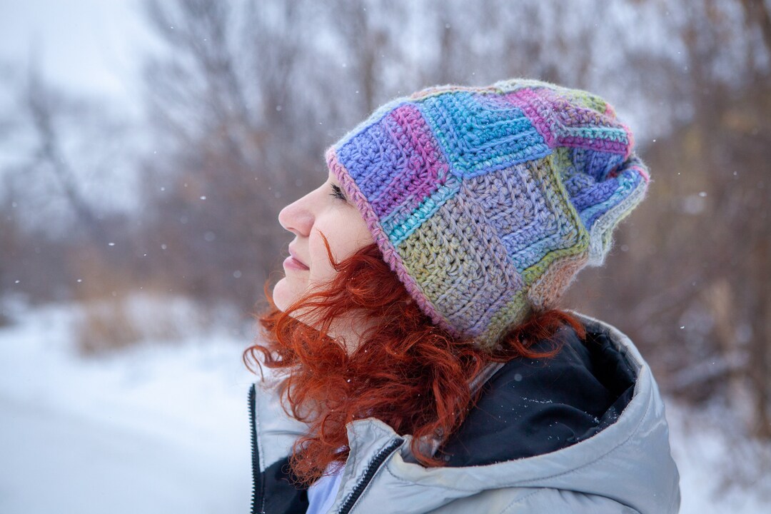 Crochet Patchwork Beanie - Etsy