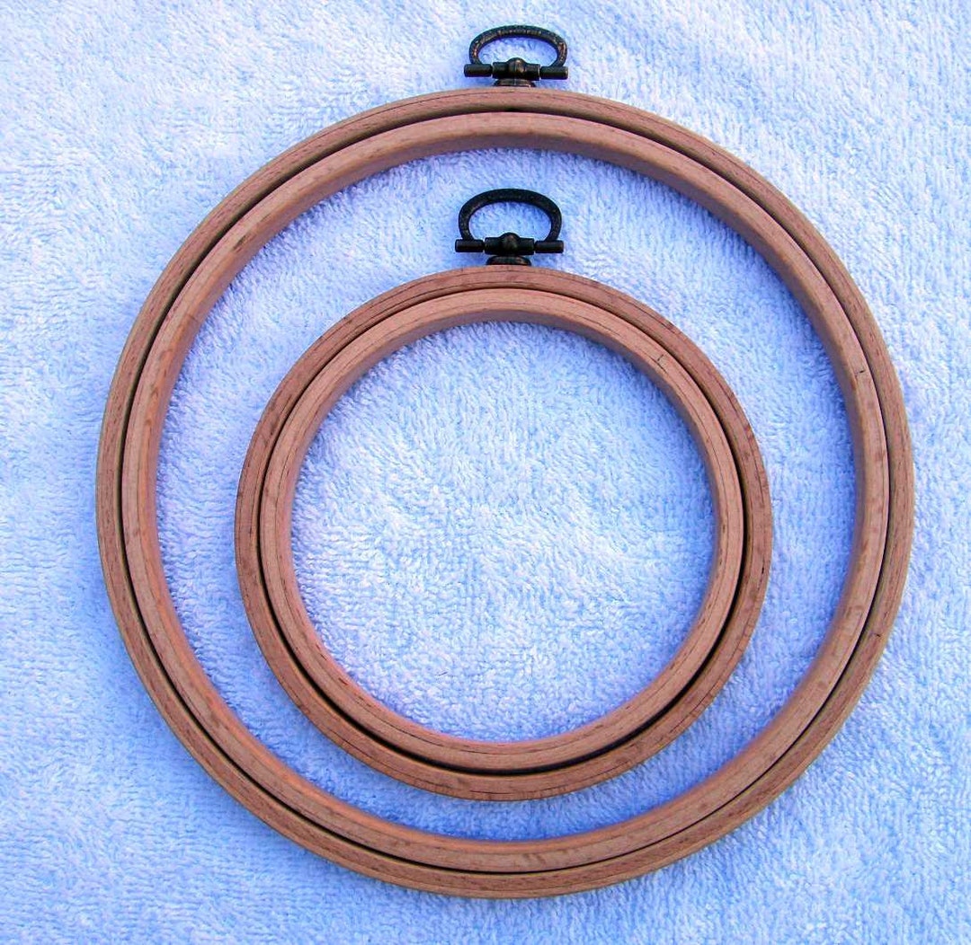 Large Round Wooden Beech Hanging Hoop Frames for Displaying Cross ...