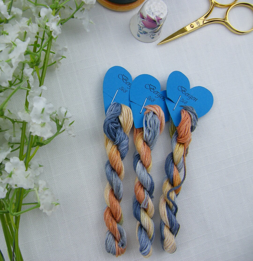 Bergen, Colour No 368, Hand Dyed Variegated Stranded Cotton Skein, 8 ...