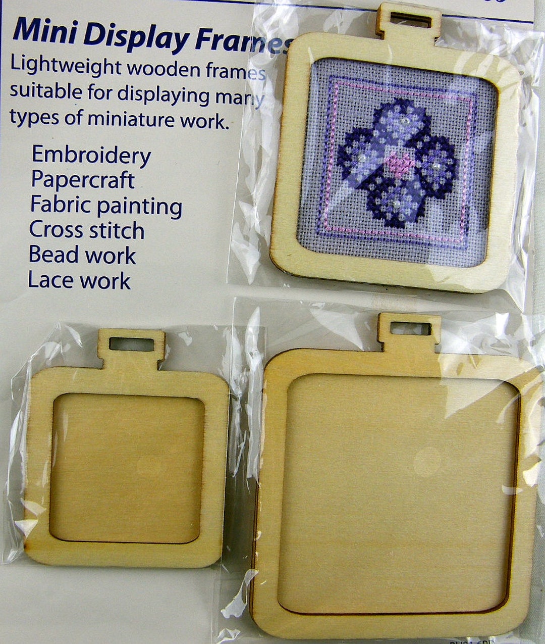 Set of 3 Mini Wooden Frames. Square, Round, Oval or Rectangle Openings ...