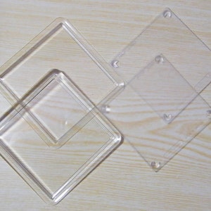Pack of 2 Square Coaster Blanks. 2 Part Acrylic Coaster Blanks Ready ...
