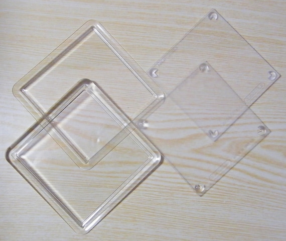 Pack of 2 Square Coaster Blanks. 2 Part Acrylic Coaster Blanks | Etsy
