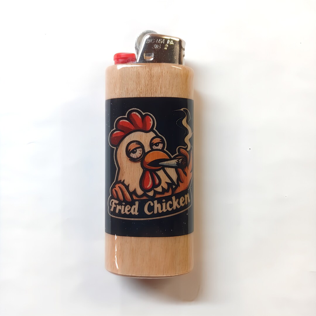Fried Chicken Smoking Joint Lighter Case Holder Sleeve Cover Fits Bic ...