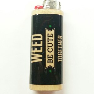 Weed Be Cute Together Lighter Case Holder Sleeve Cover Fits Bic ...