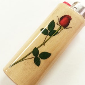 Long Stemmed Rose Flowers Roses Lighter Case Holder Sleeve Cover Fits ...