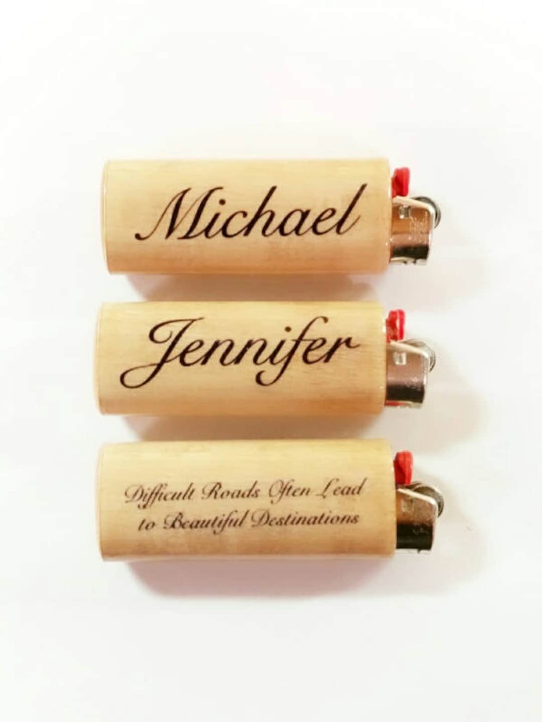 Personalized Engraved Reusable Name Saying Lighter Case Holder Sleeve ...