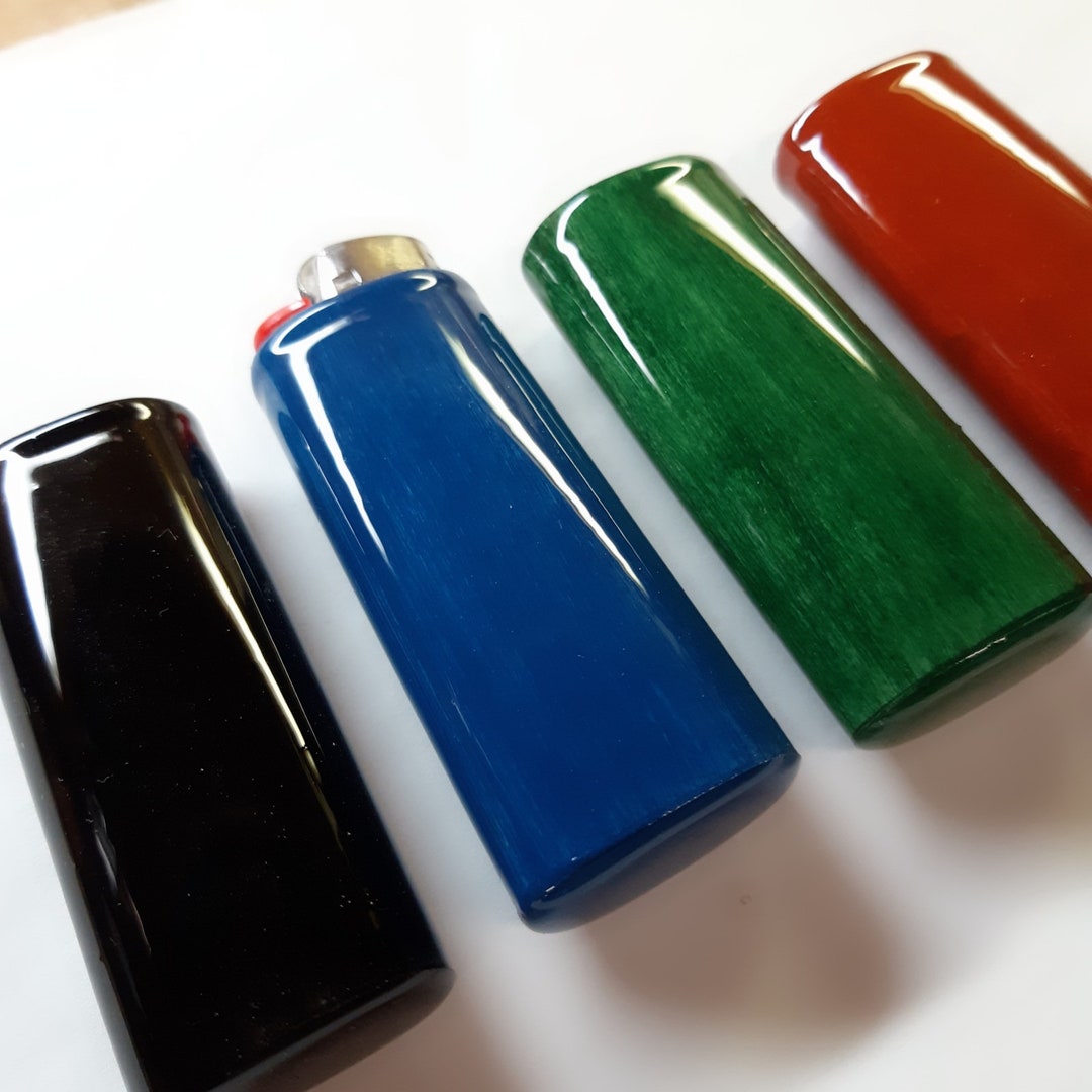 Black Blue Green Red Lighter Case Holder Sleeve Cover Fits Bic Lighters ...