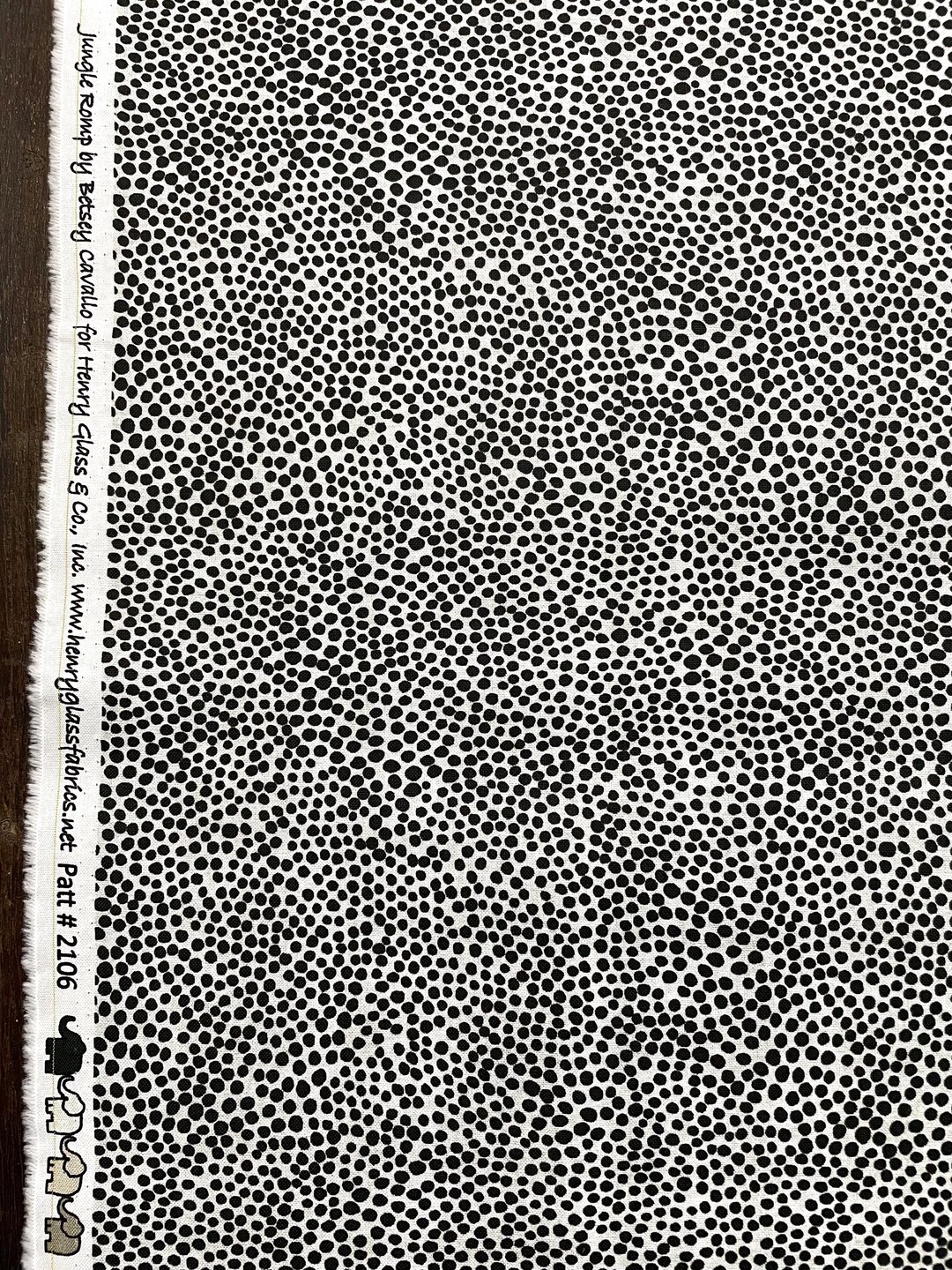 Jungle Romp 2106 49 Small Dots Black White Betsey Cavallo for Henry ...