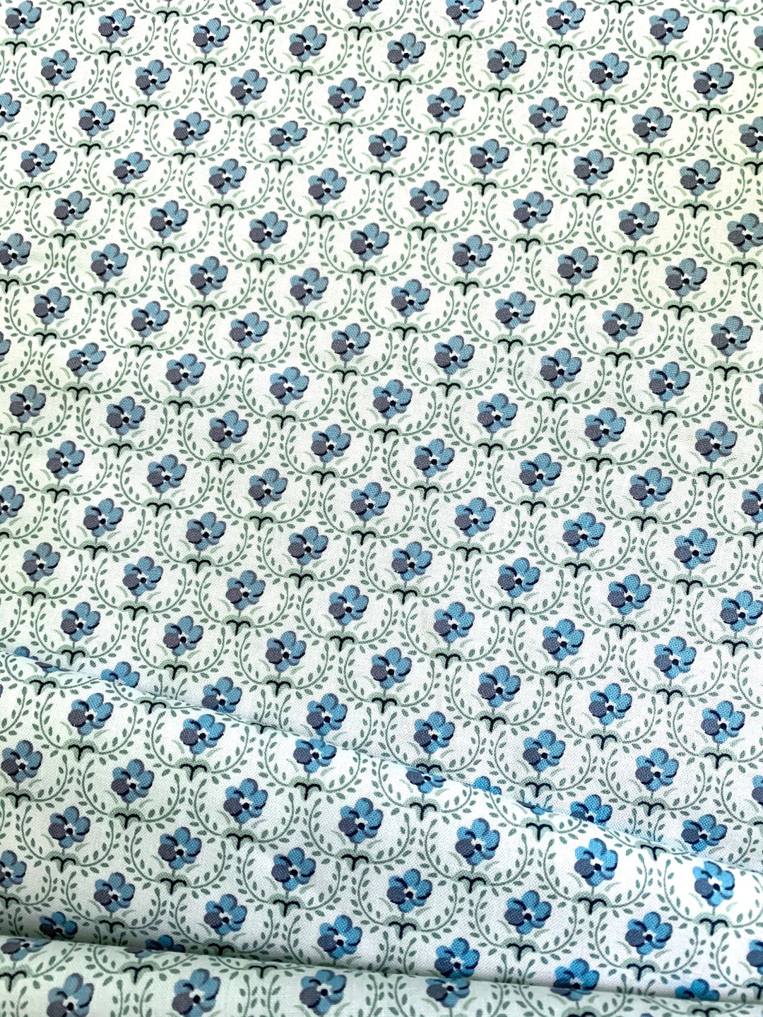 La Florette CX8103 Josie Blue Flowers Vines Michael Miller Fabrics - Etsy