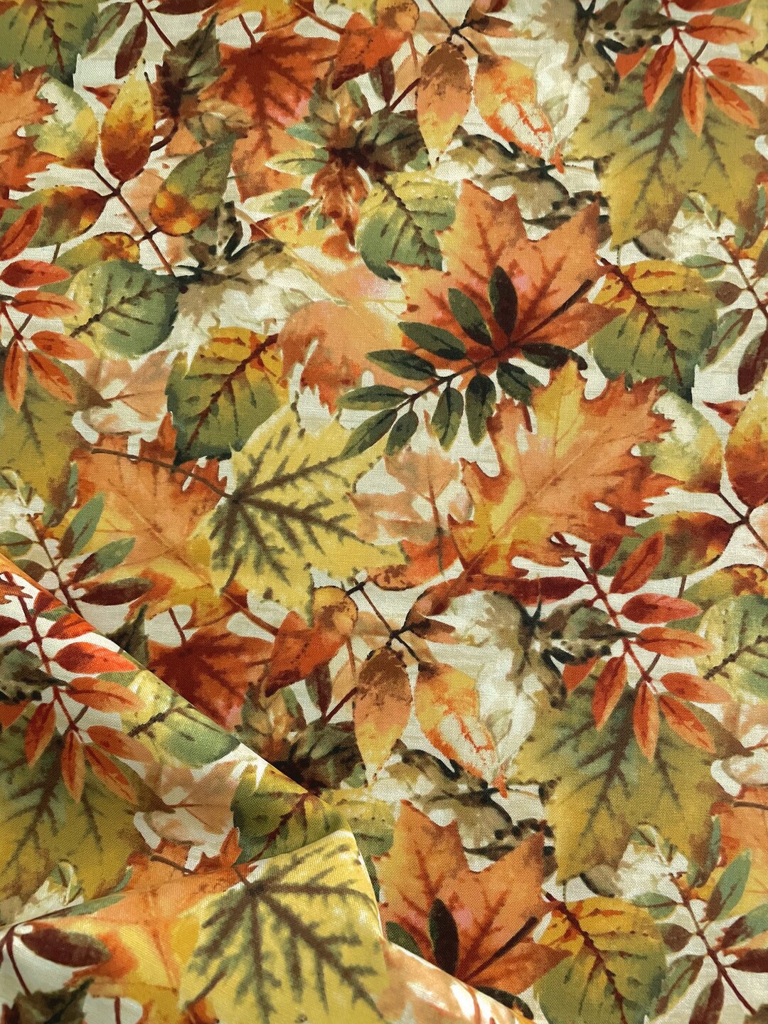 Fall Into Autumn 7251 33 Cream Tossed Leaves by Art Loft for Studio E ...