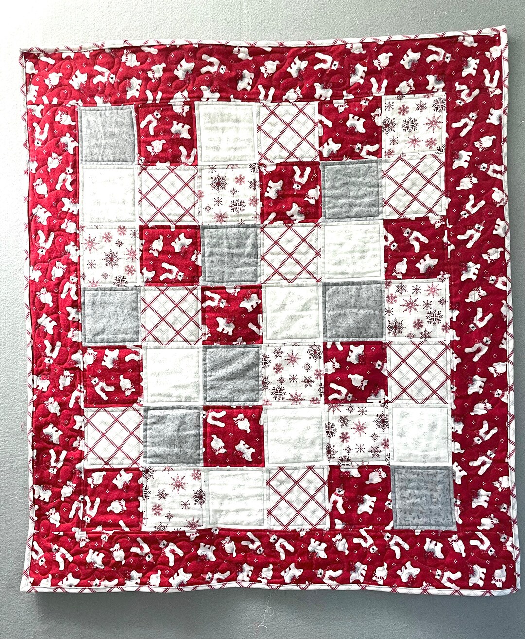 Winter Rendezvous Flannel Quilt Kit Approx. 36" X 40" Polar Bears ...
