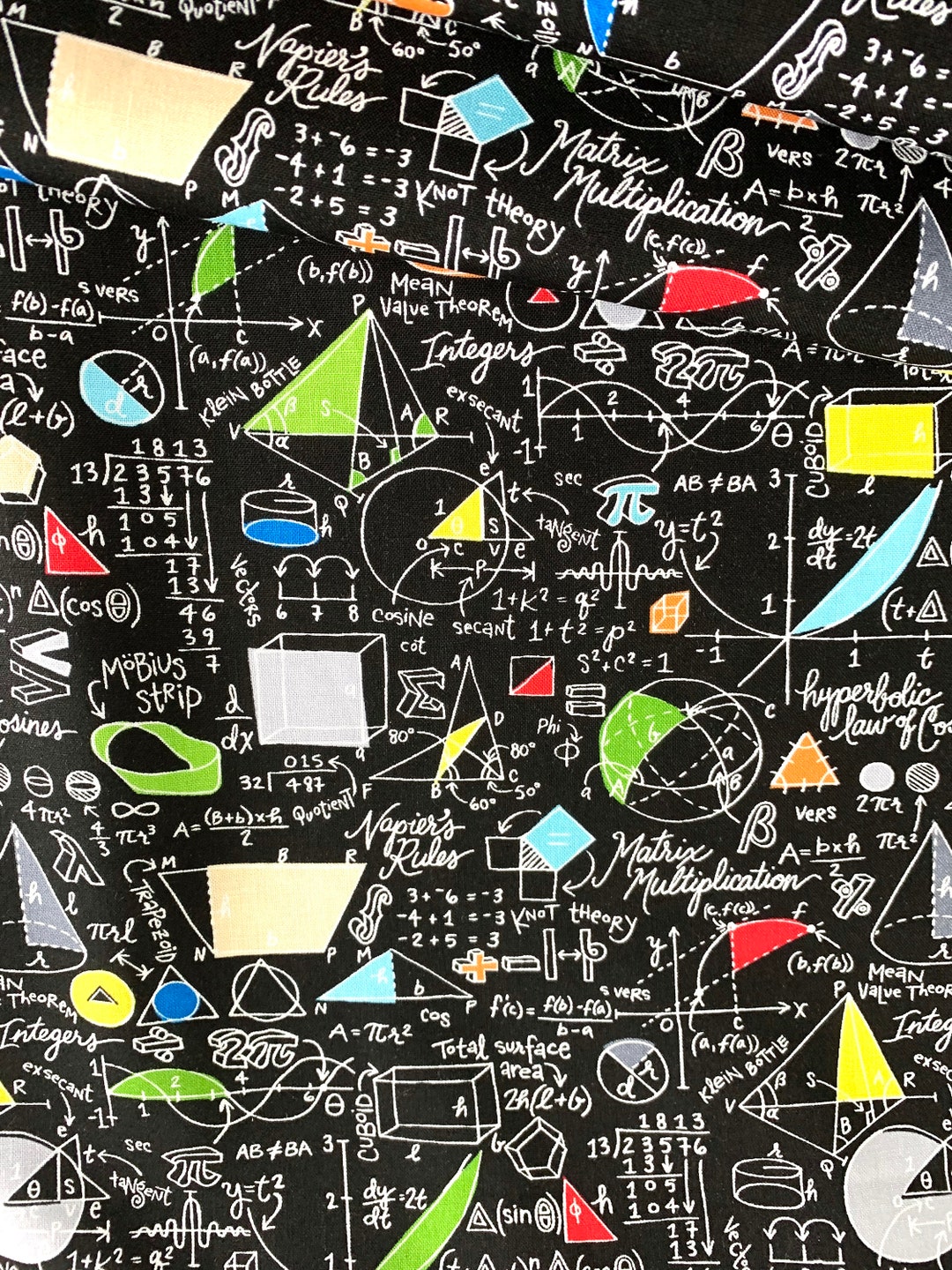 Mathematics C1425 Black Formulas Signs Timeless Treasures - Etsy