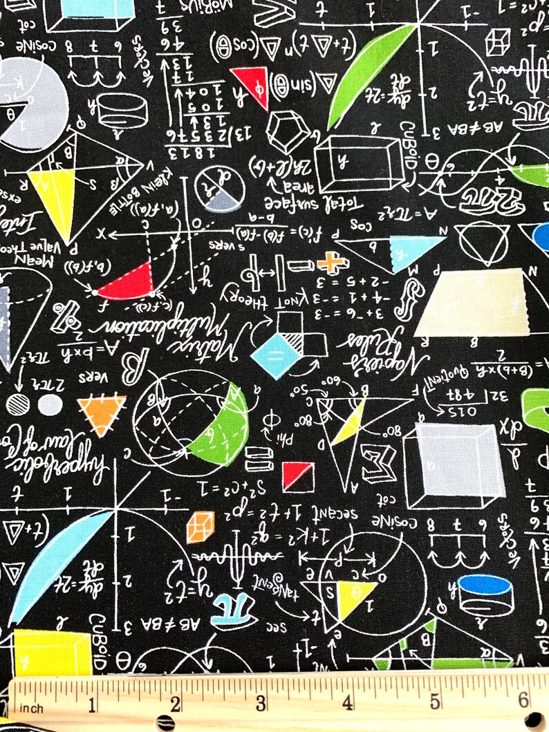 Mathematics C1425 Black Formulas Signs Timeless Treasures - Etsy