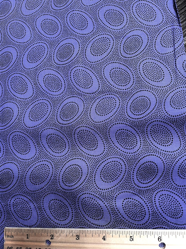 Aboriginal Dots GP71 Periwinkle Purple/blue Black Dots Kaffe Fassett ...