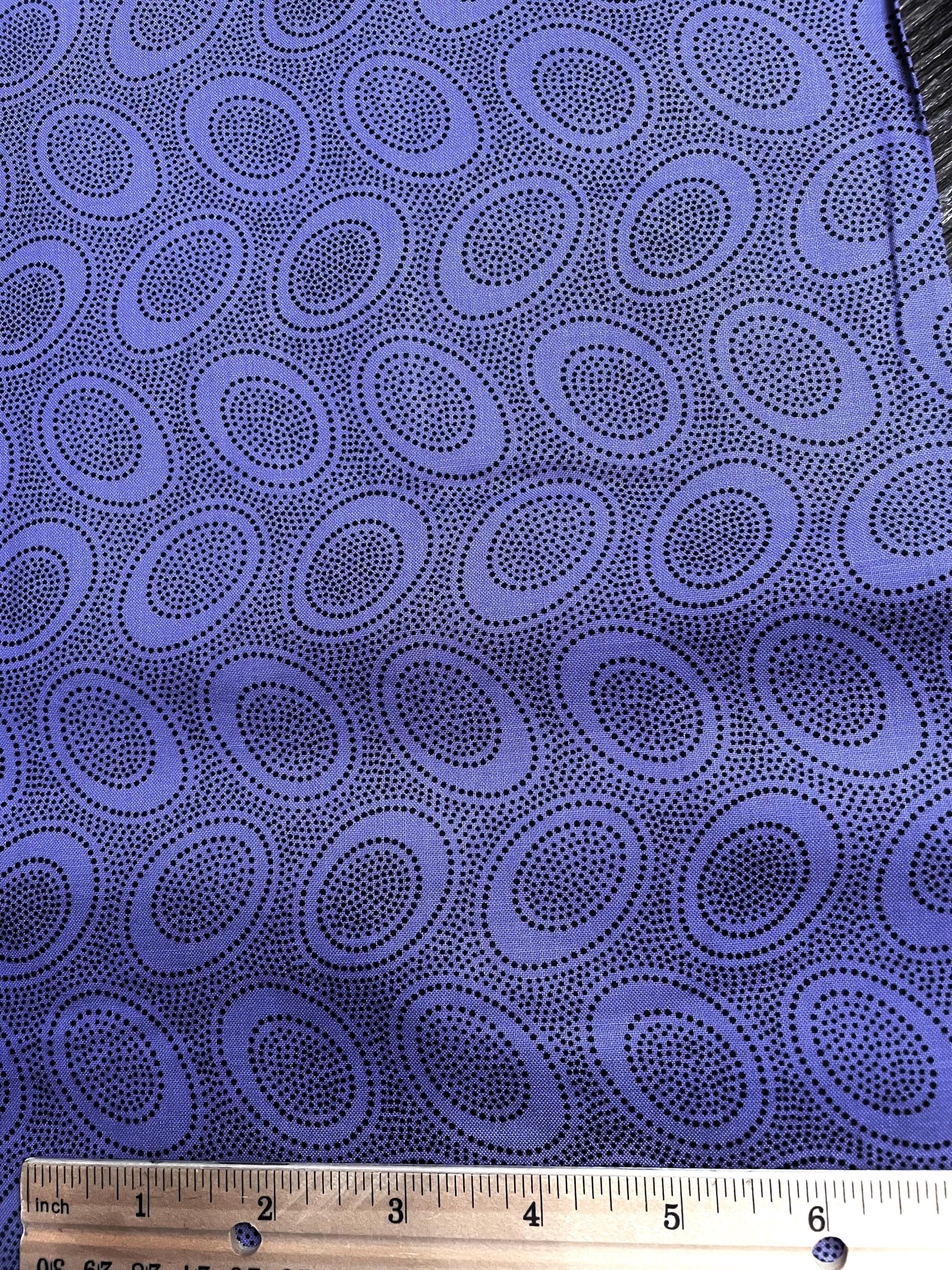 Aboriginal Dots GP71 Periwinkle Purple/blue Black Dots Kaffe Fassett ...