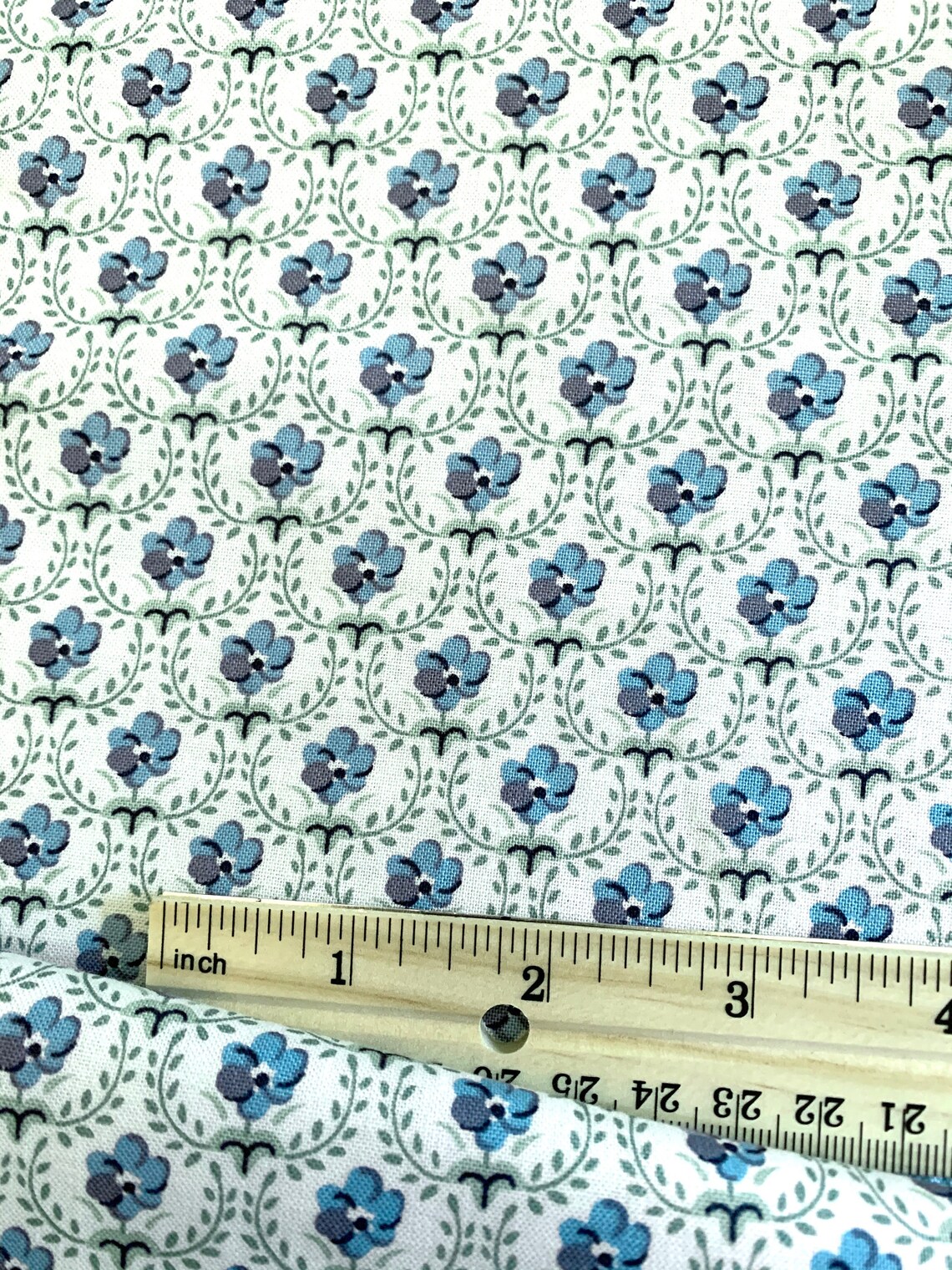 La Florette CX8103 Josie Blue Flowers Vines Michael Miller Fabrics - Etsy