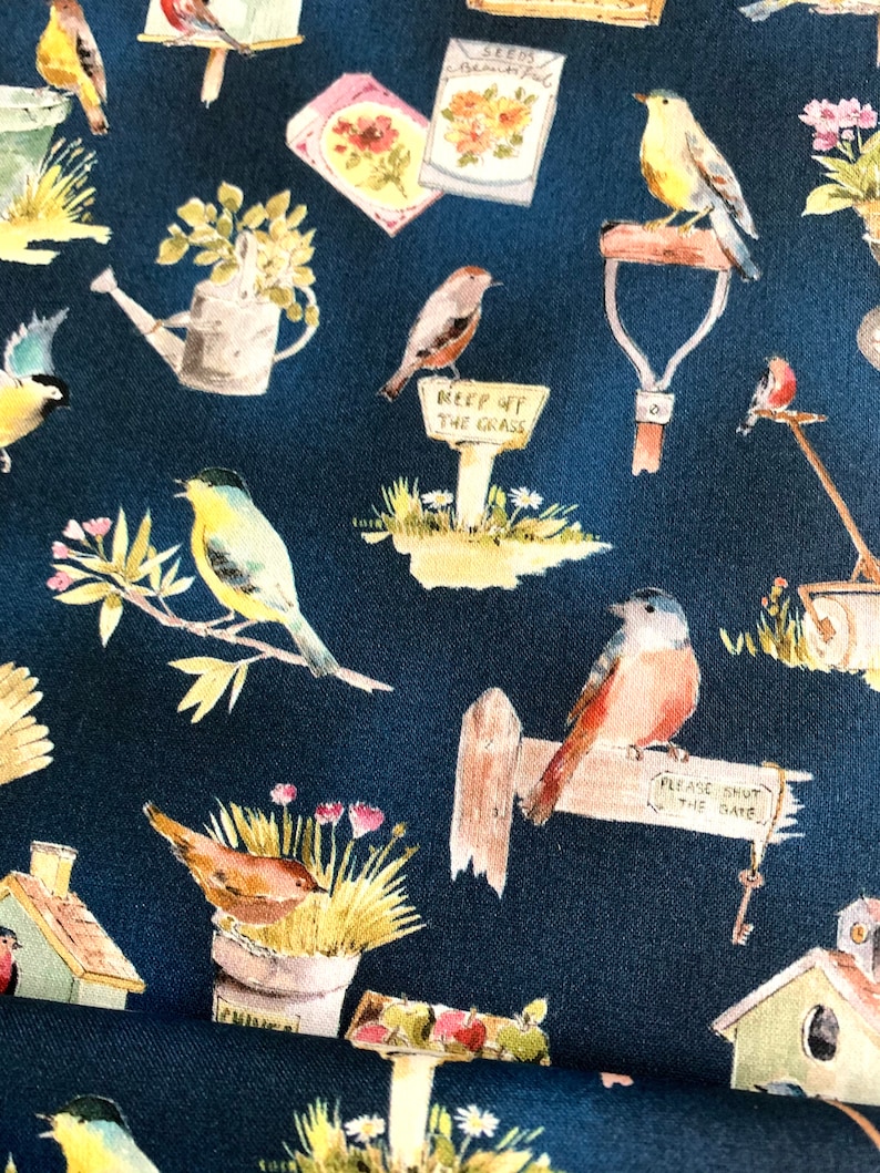 In the Garden DCX9486 Navy Blue D Garden Festival Bird - Etsy