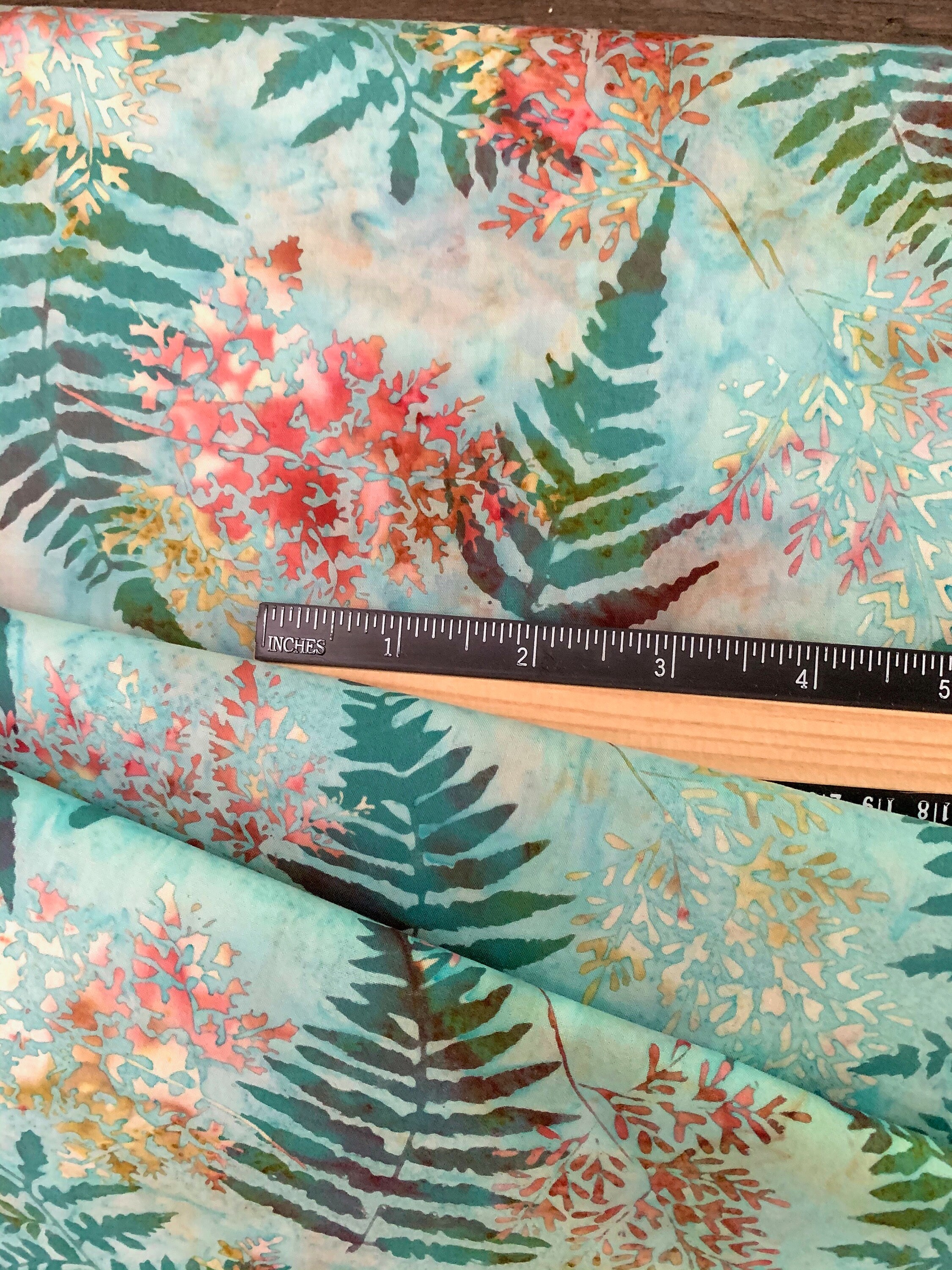 Aquarius N2839-536 Fern Bali Batik Handpaints Hoffman | Etsy