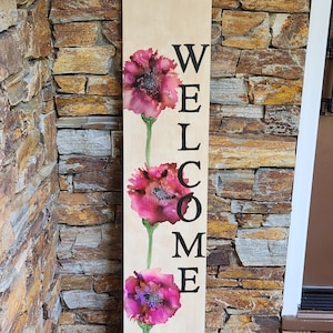 Hand Painted and Lettered Outdoor Welcome Sign for Front Porch Leaner ...