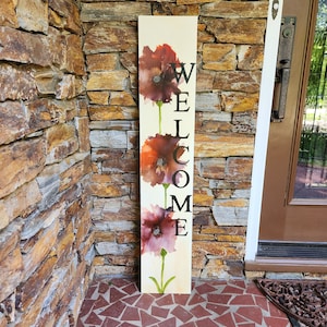 Hand Painted and Lettered Outdoor Welcome Sign for Front Porch Leaner ...