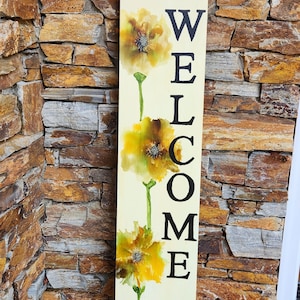 Hand Painted and Lettered Outdoor Welcome Sign for Front Porch Leaner ...