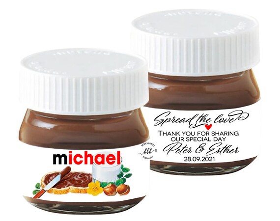 10 Mini Nutella Jar Sticker Labels Wedding Favour Personalised - Etsy ...