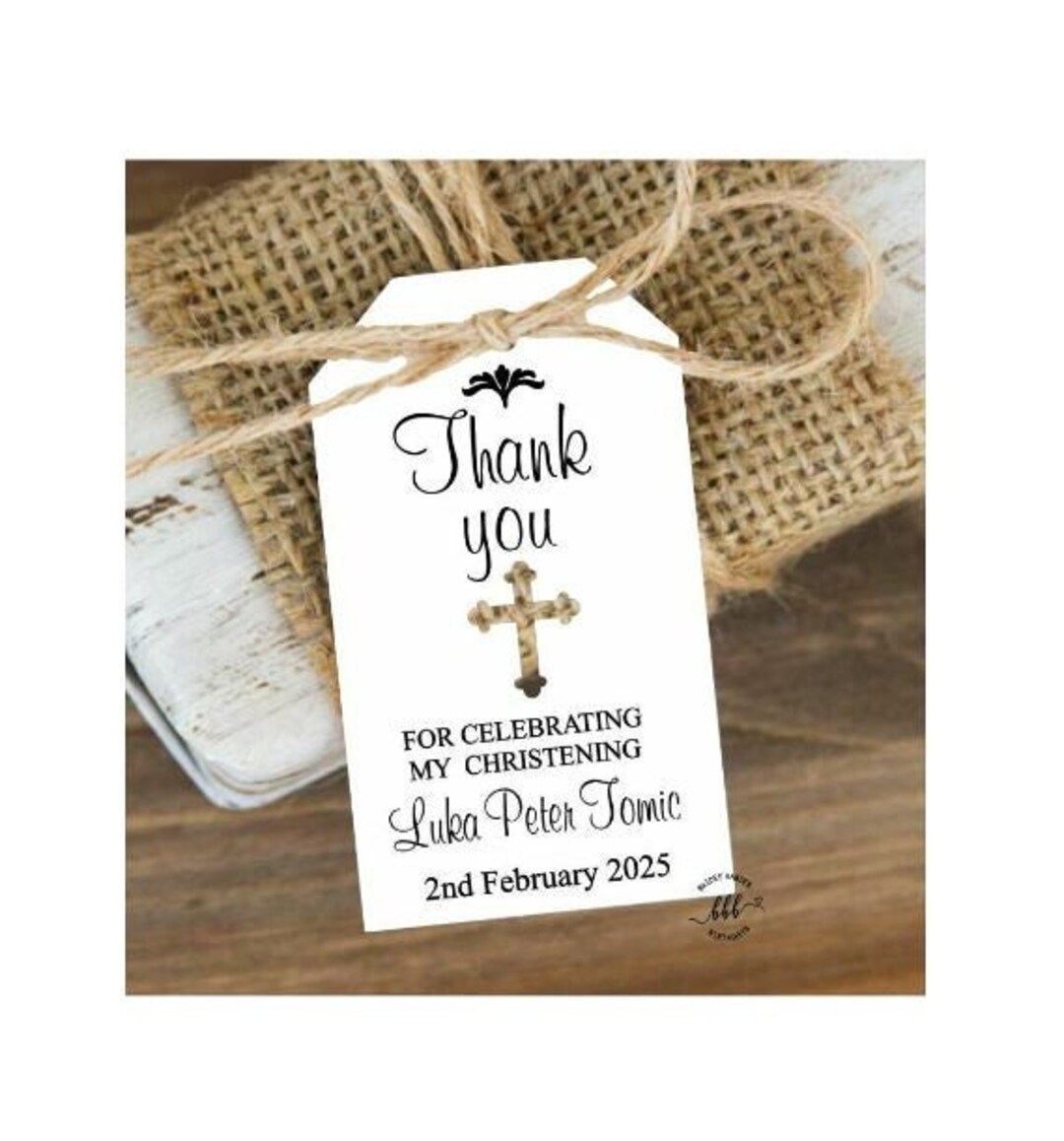 Gift Tags Baptism Christening Confirmation Bomboniere Personalised ...