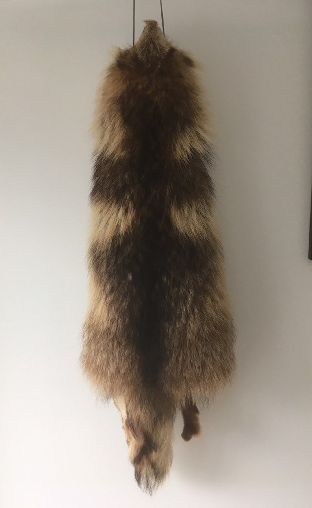 NOS Raccoon Fur Pelt 1980's Vintage Brown Raccoon Fur 80', Retro Brown ...