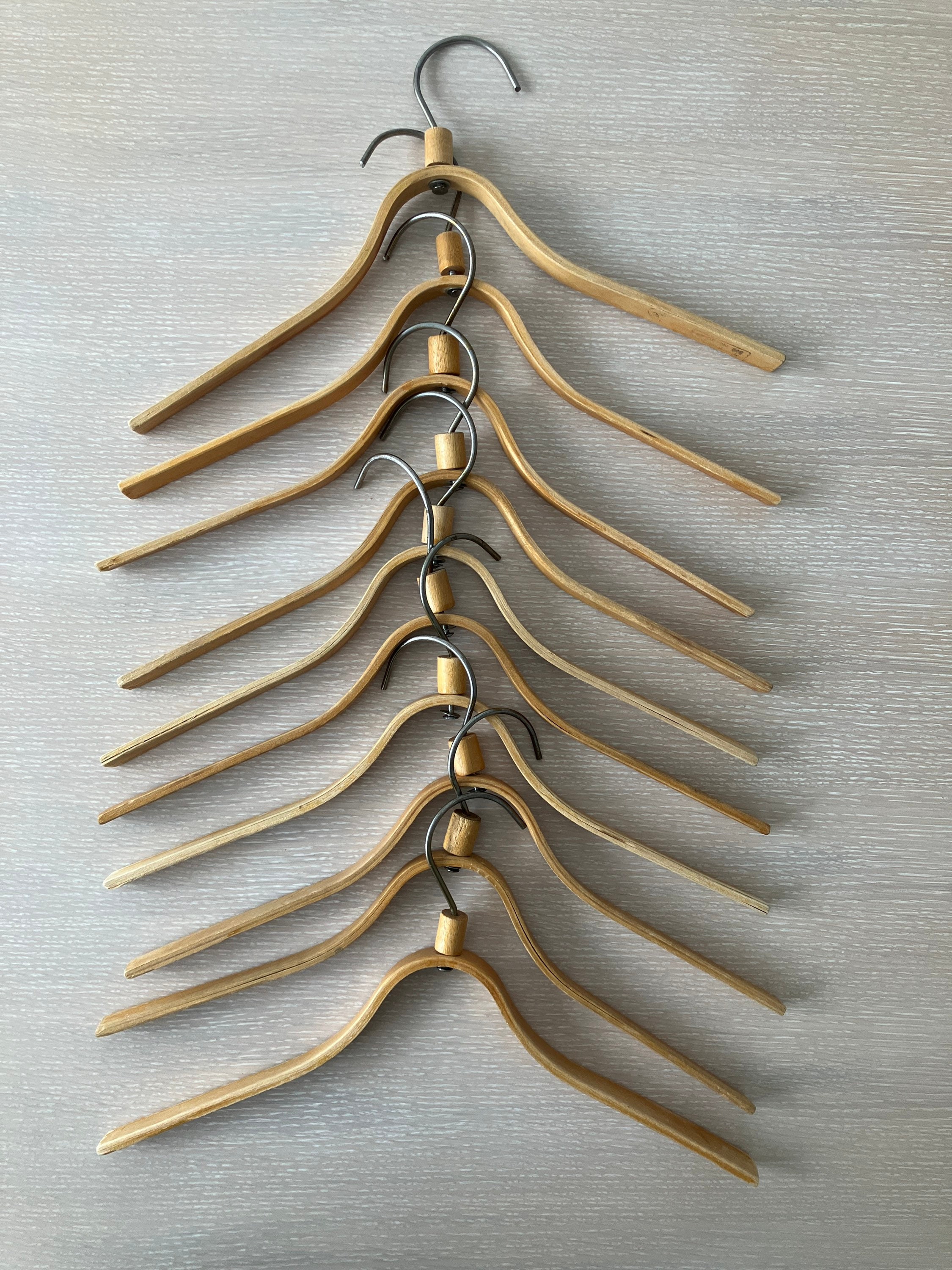 10 Wooden Kids Cloth Hangers, Soviet Vintage Rustic Clothes Hangers for ...