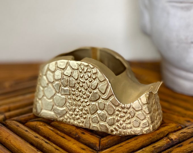 Ted Arnold LTD Brass Tape Dispenser With a Crocodile Alligator Skin ...