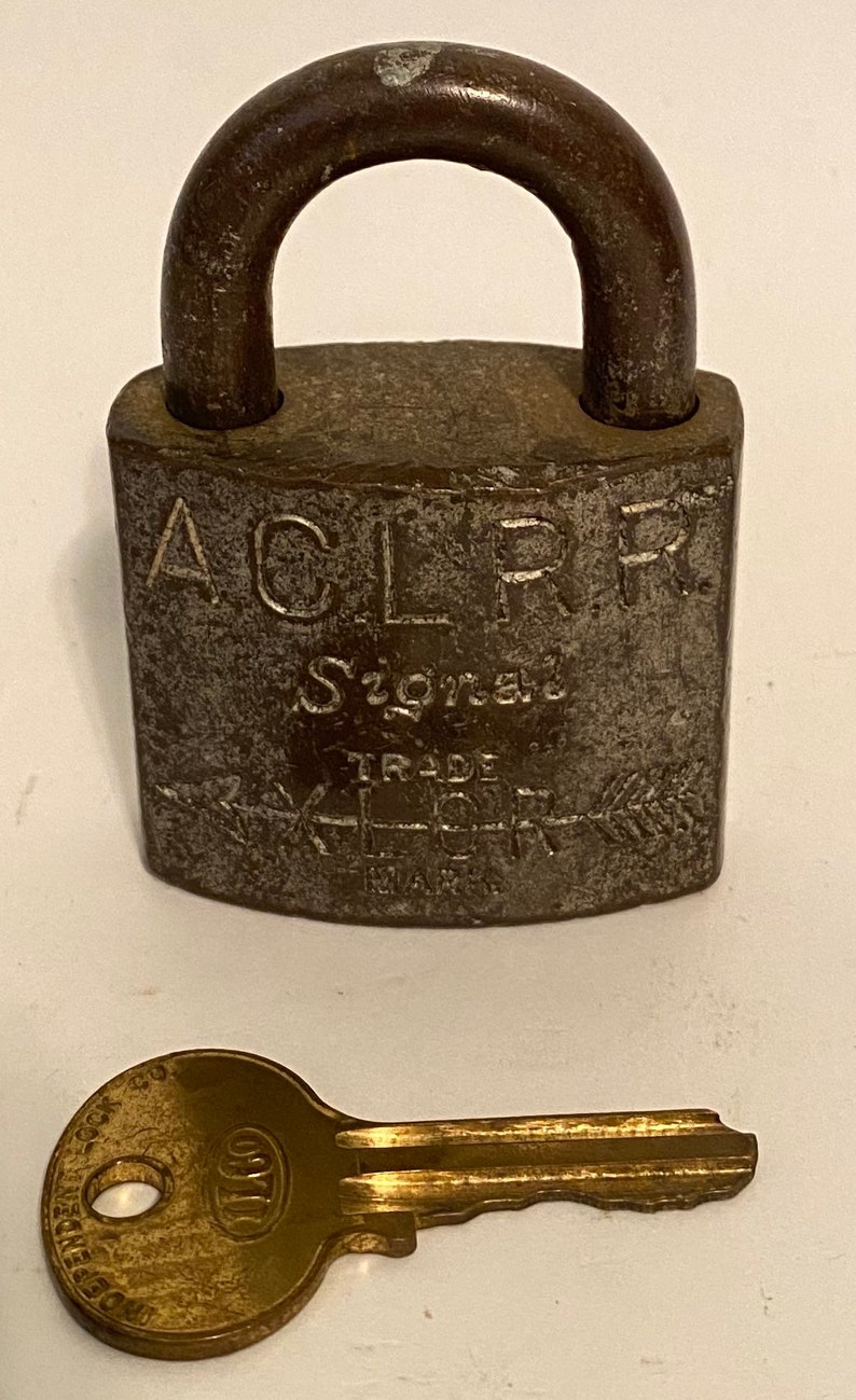 Antique ACL RR Atlantic Coast Line Signal Steel Padlock Corbin Lock ...