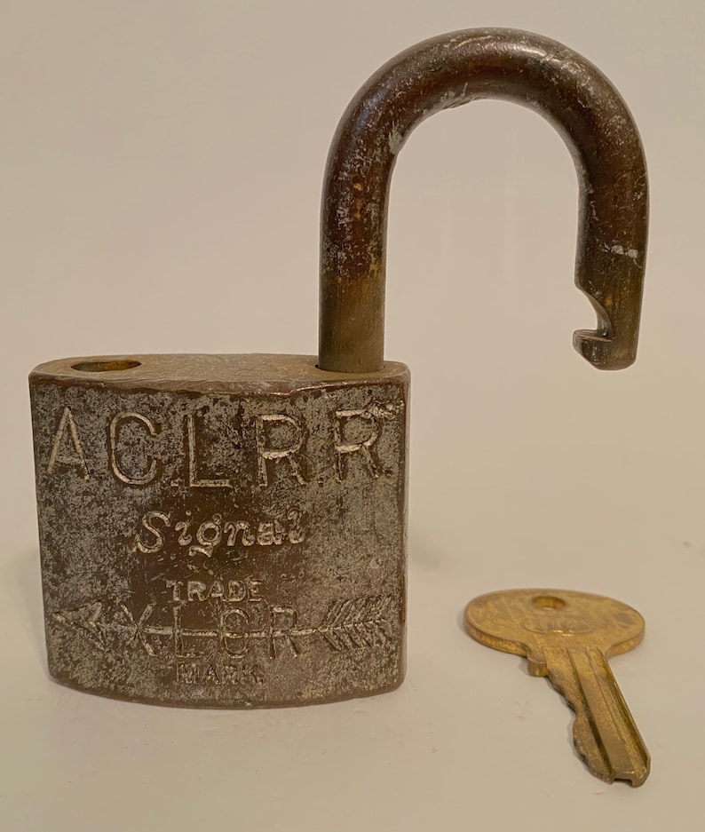 Antique ACL RR Atlantic Coast Line Signal Steel Padlock Corbin Lock ...