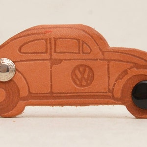 1960's Volkswagen VW Bug Leather Key Chain Fob Get the Bug - Etsy