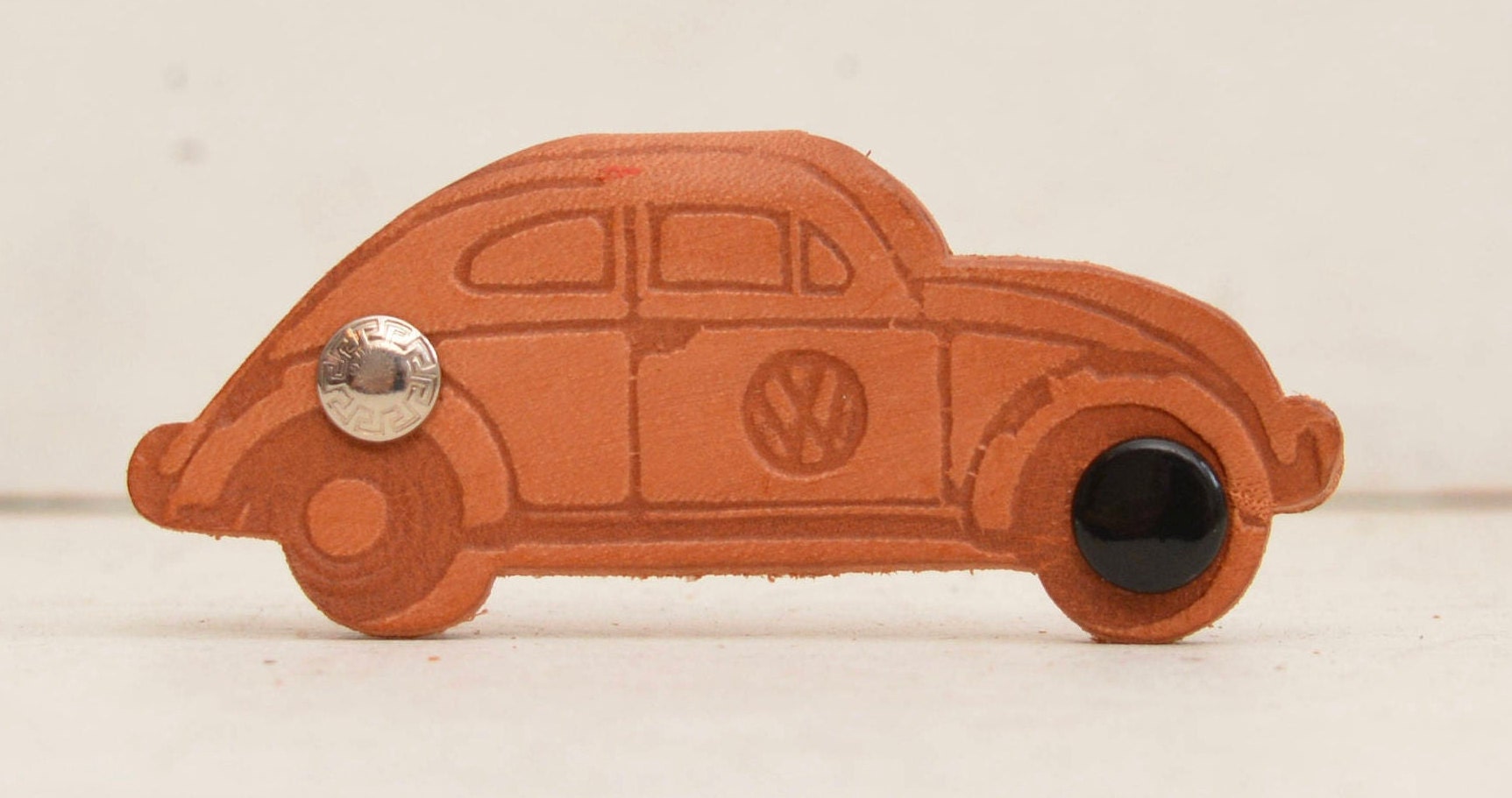 1960's Volkswagen VW Bug Leather Key Chain Fob Get the Bug - Etsy