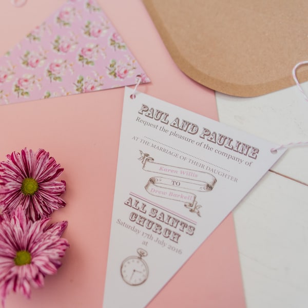 Bunting Invitation - Etsy