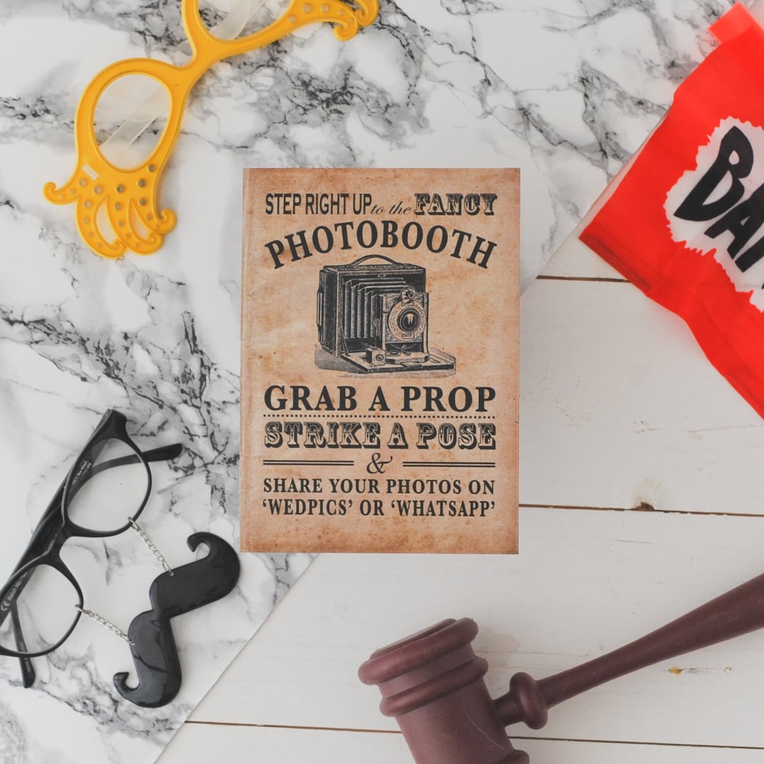 Photo Booth Sign (instant Digital File), Vintage Wedding, Download ...