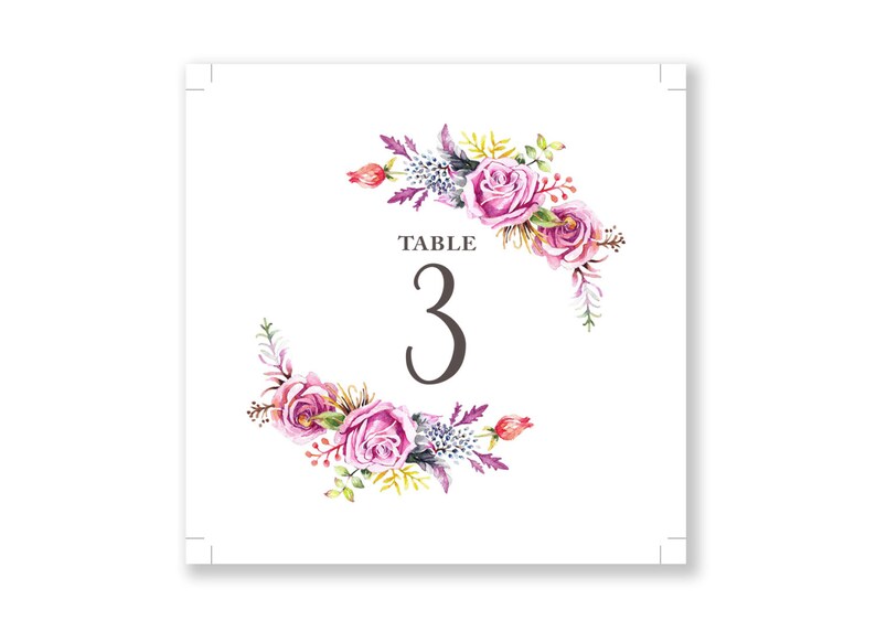 Watercolour Table Names, Print Your Own, PDF Digital File - Etsy UK
