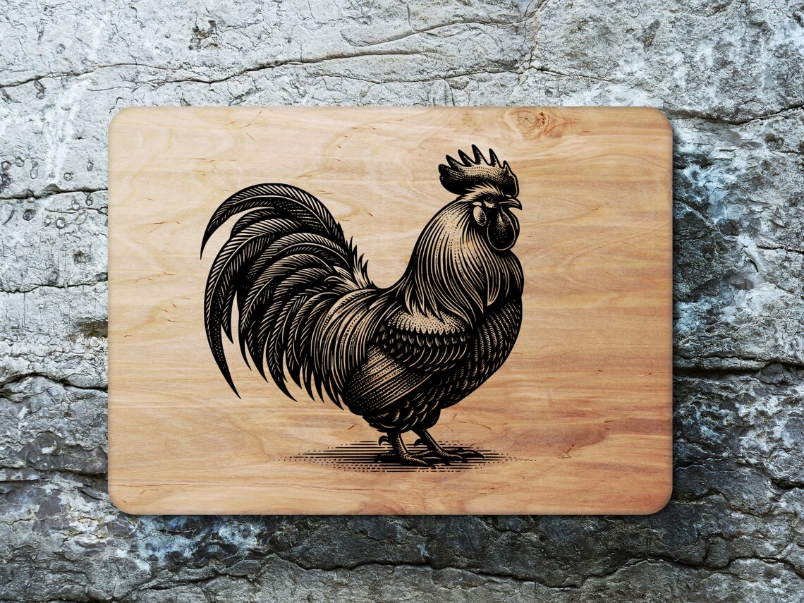 Chicken SVG | Rooster Svg | Laser Engrave File | Glowforge | Xtool - Etsy