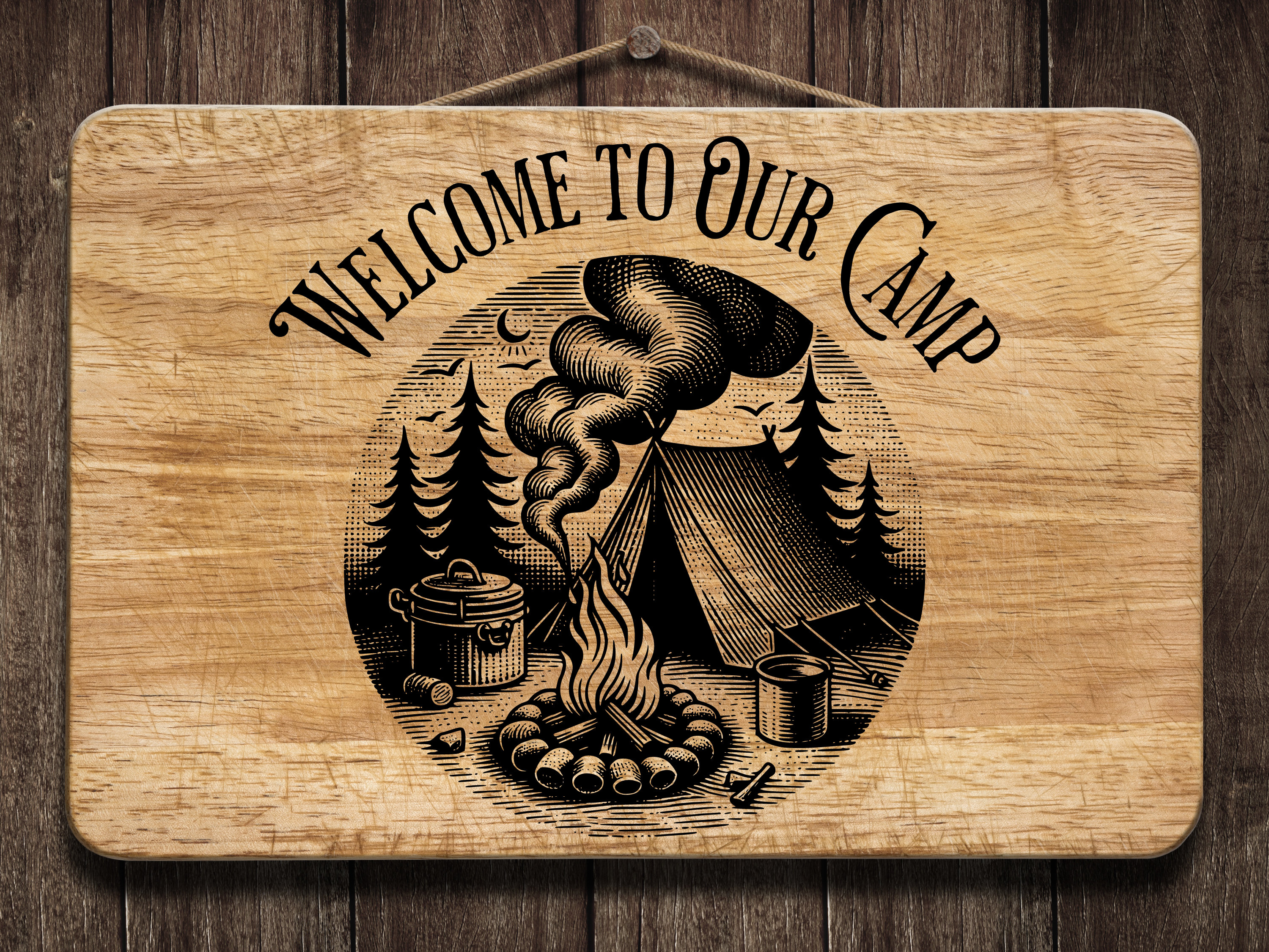 Welcome to Our Camp Sign, Camping Svg, Outdoors, Summer Laser Engrave ...